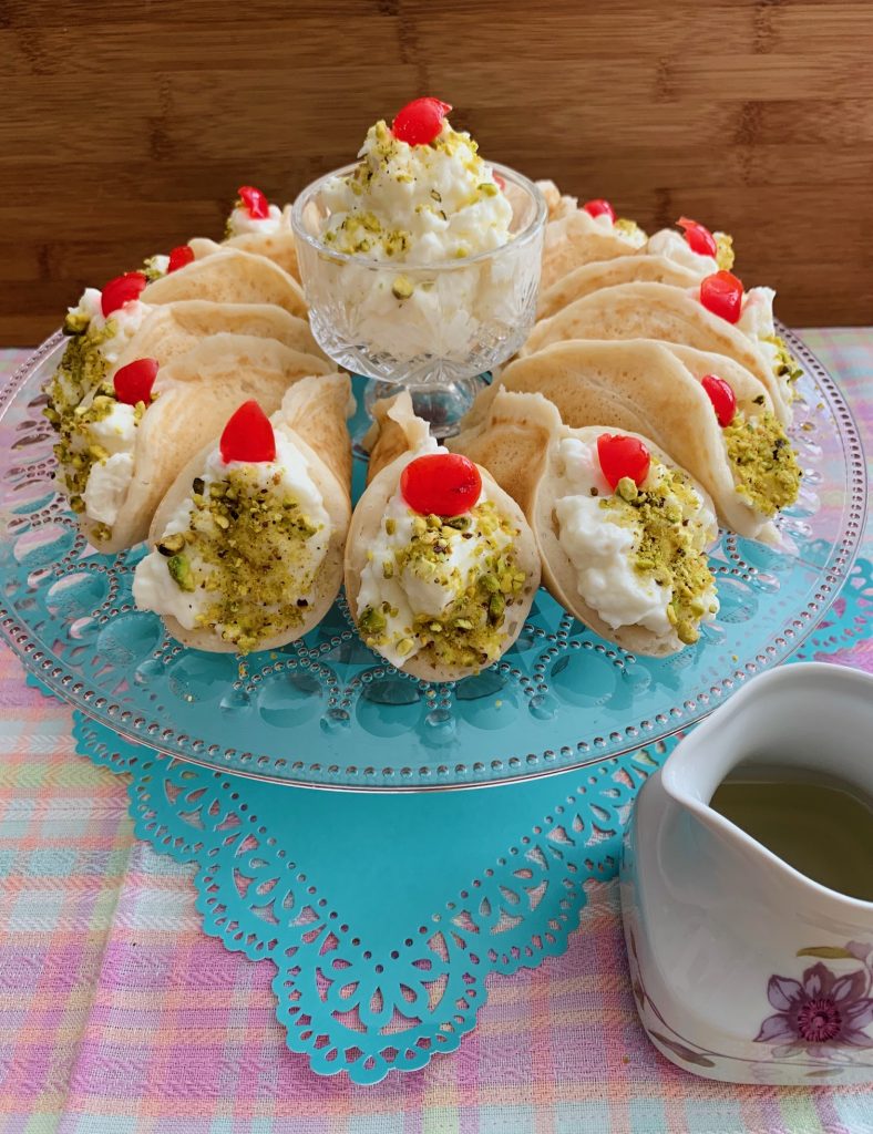 Anita’s Best Atayef with Ashta(Pancakes filled with Cream-Ashta ...